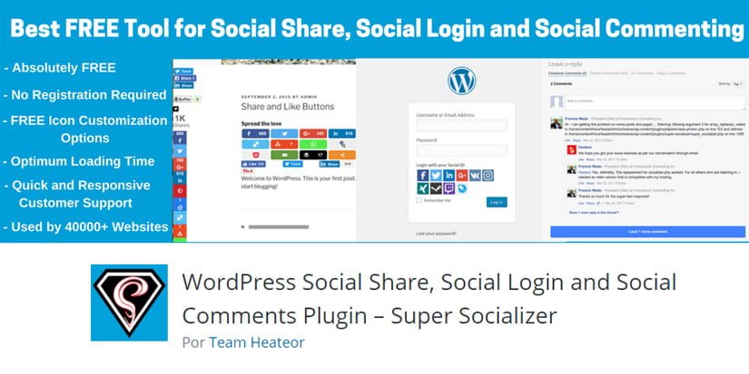 Super Socializer, el mejor plugin para compartir en redes sociales
